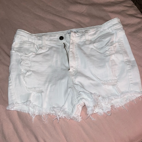 studio blue | Shorts | Studio Blue Distressed White Jean Shorts | Poshmark